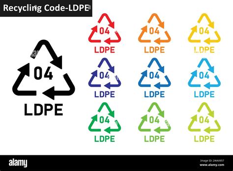 Ldpe Plastic Recycling Code Icon Set Plastic Recycling Symbols 04 Ldpe