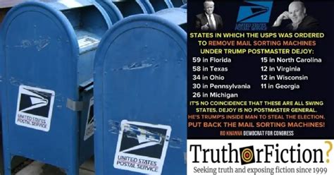 Did The Usps Order The Removal Of 671 Mail Sorting Machines Truth Or Fiction