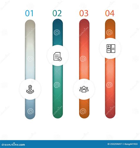 Abstract Elements Infographic Circle And Round Rectangle Shape Data Vector Template Process