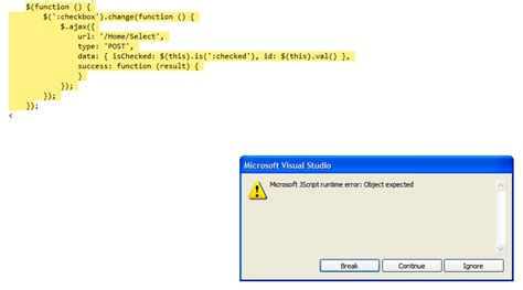 Jquery Getting Javascript Error When Using Webgrid Checkbox Stack