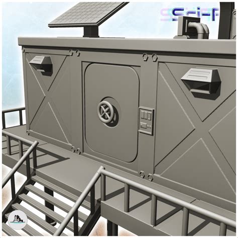 3d Printable Large Space Base With Multiple Modules And Large Protective Metal Barriers 27