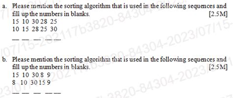 Solved A Please Mention The Sorting Algorithm That Is Used