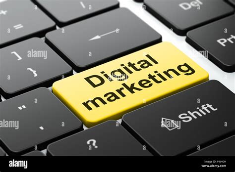 Marketing Concept Digital Marketing On Computer Keyboard Background