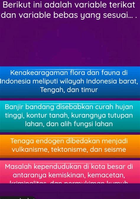 Berikut Ini Adalah Variable Terikat Dan Studyx