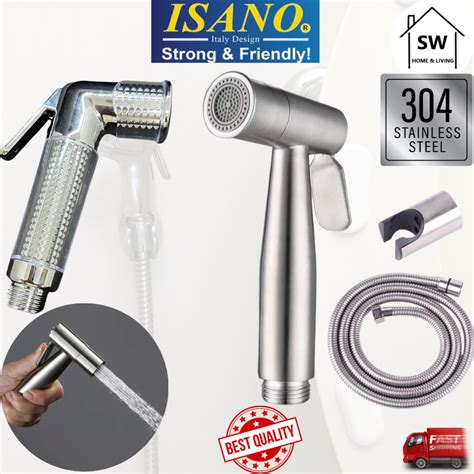 Sw Bidet Spray Set Isano Stainless Steel 304 Kepala Gatah Paip Air Tandas Toilet Pipe Water Tap