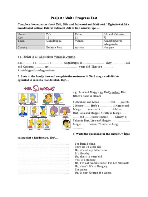 Project 1 Unit 1 Progress Test Pdf