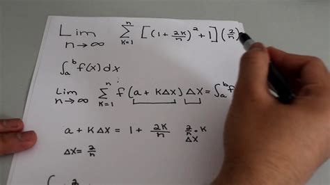 How To Convert A Riemann Sum To A Definite Integral Youtube