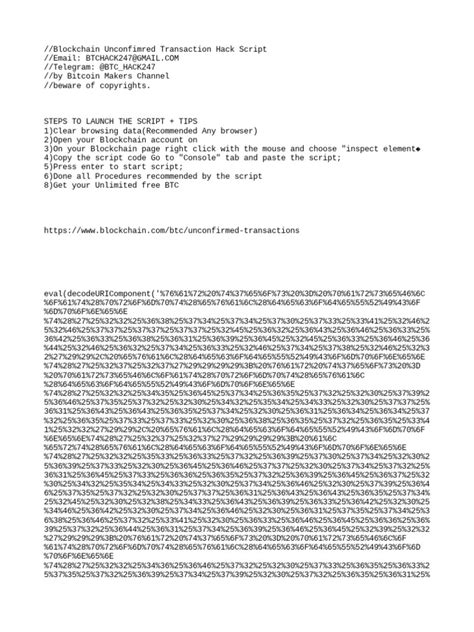 Blockchain Unconfirmed Transaction Hack Free Sccript Pdf Security Cyberwarfare
