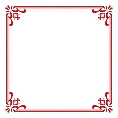 테두리 빨간색 복고풍 간단한 패턴 장식 사진 프레임 테두리 패턴 빨간 무늬 액자 장식 Png 일러스트 및 Psd 이미지