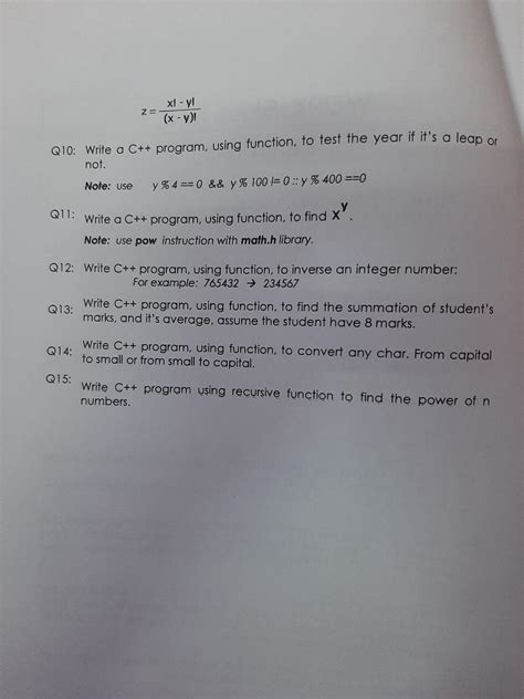 Solved Ze Xl Y X Y Q10 Write A C Program Using
