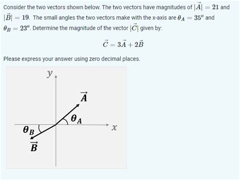 Solved Consider The Two Vectors Shown Below The Two Vectors Chegg