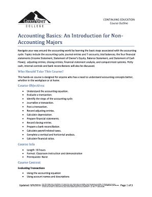 Fillable Online Accounting Basics An Introduction For NonAccounting Majors Fax Email Print