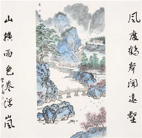 韩学中教授山水作品非常受国外藏家喜欢展览现场山水作品一抢而空