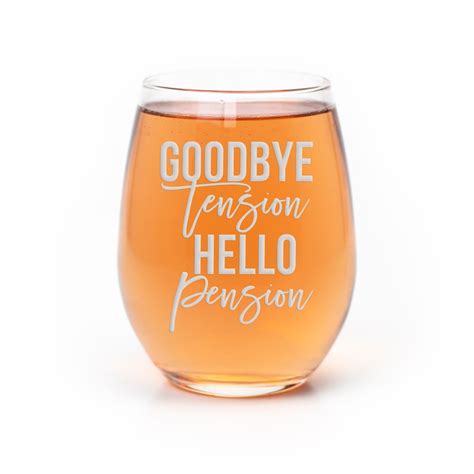 Retirement Wine Glass Etsy