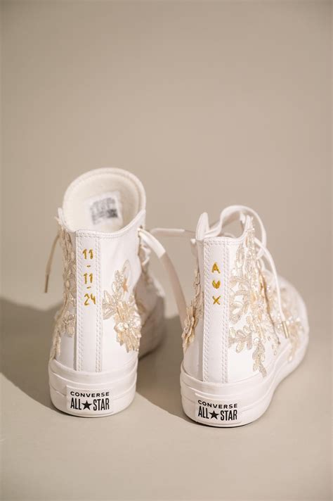 Ivory Wedding Converse High Top Custom Converse Shoes Lace High Top