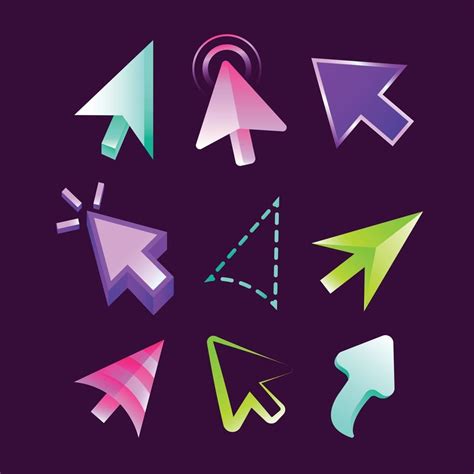Mouse Cursor Icon Template Set 2776933 Vector Art At Vecteezy