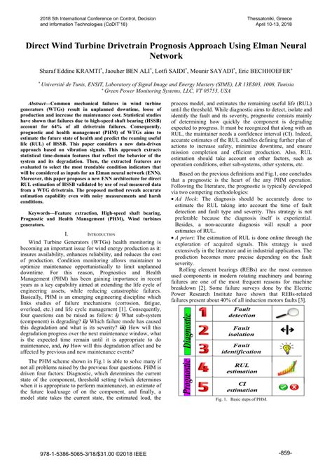 Pdf Direct Wind Turbine Drivetrain Prognosis Approach Using Elman Neural Network