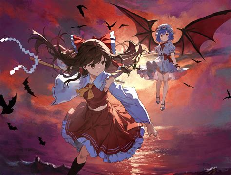 Hakurei Reimu And Remilia Scarlet Touhou Drawn By Ibushi Roun Danbooru