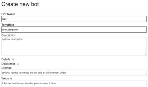 User Manual Creating Bot Libre