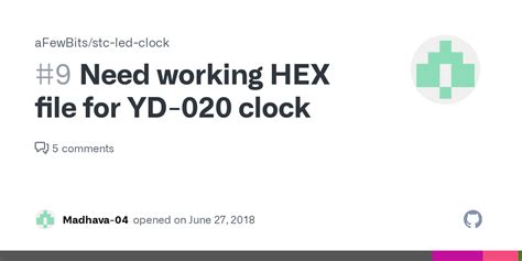 need working hex file for yd 020 clock · issue 9 · afewbits stc led