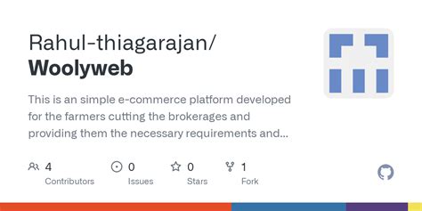 Github Rahul Thiagarajanwoolyweb This Is An Simple E Commerce Platform Developed For The