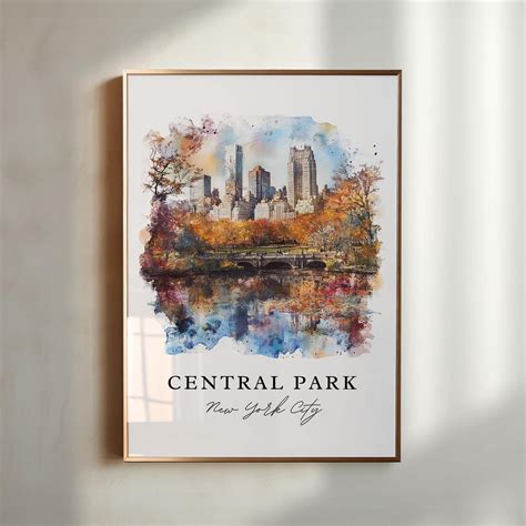 Central Park Nyc Art Central Park Print Central Park Ny Watercolor A