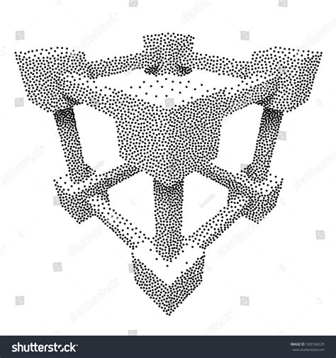 Wireframe Mesh Dotwork Cube Connected Boxes Stock Illustration 390184225 Shutterstock