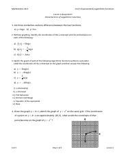 Unit Lesson Assignment Pdf Mathematics Unit Exponential Logarithmic Functions Lesson