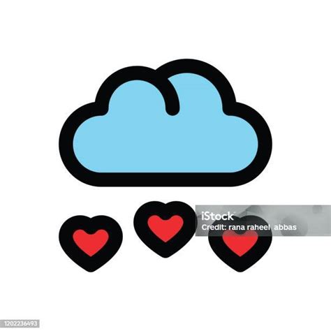 편집 가능한 스트로크와 마음 벡터와 발렌타인 관련 사랑과 로맨스 구름 2월에 대한 스톡 벡터 아트 및 기타 이미지 2월 날씨 데이트 Istock