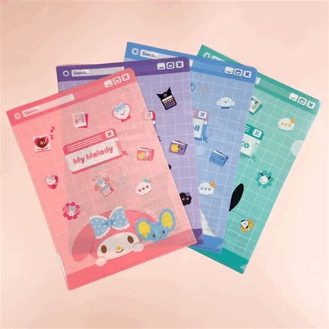 산리오 A4파일 L홀더 엘홀더 투명 화일 에이블리