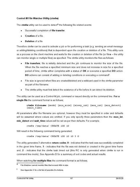 control m file watcher utility pdf filename parameter computer