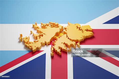 아르헨티나와 영국의 국기에 3 차원으로 포클랜드 제도의지도 3d 그림입니다 포클랜드 제도에 대한 스톡 사진 및 기타 이미지 포클랜드 제도 지도 전쟁 Istock