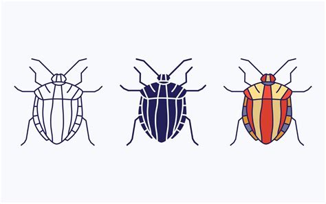 Striped Shield Bug Vector Illustration Icon 16922685 Vector Art At Vecteezy