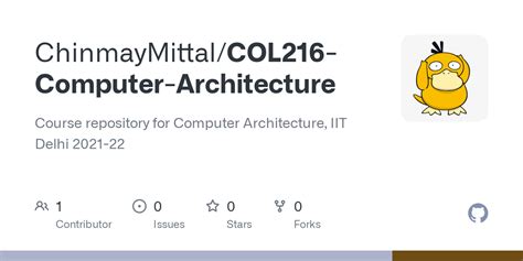 GitHub ChinmayMittal COL216 Computer Architecture Course Repository