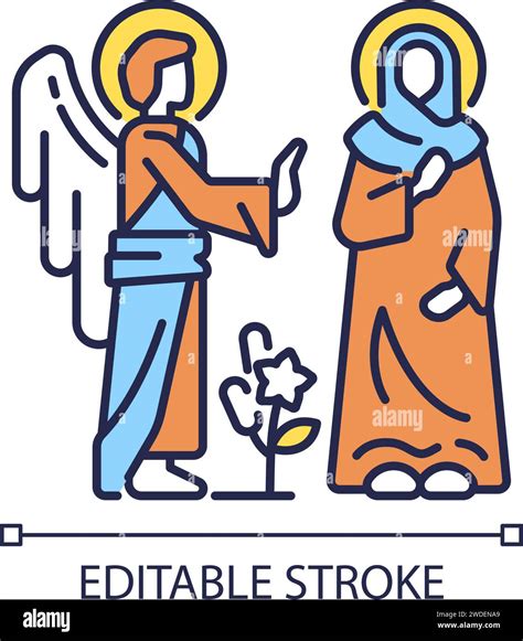 Annunciation Rgb Color Icon Stock Vector Image And Art Alamy