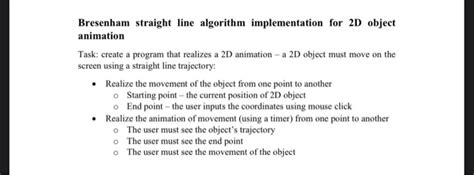 Solved Bresenham Straight Line Algorithm Implementation For