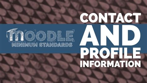 Contact And Profile Information In Moodle Youtube