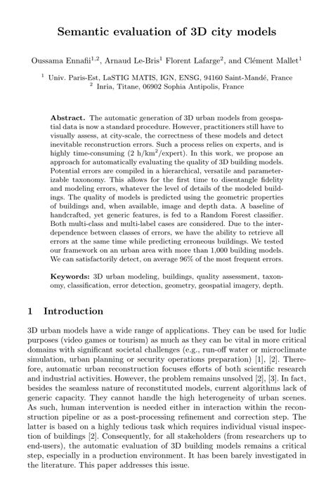 Pdf Semantic Evaluation Of 3d City Models