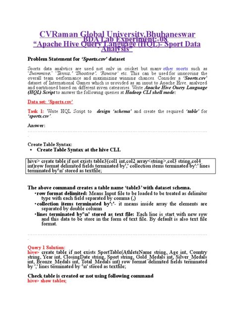 exp 08 sport data analysis using hive pdf comma separated values