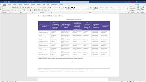 System Security Plan Ssp Template