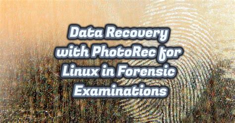 Data Recovery With Photorec For Linux In Forensic Examinations Systemconf