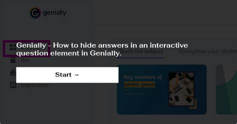 Genially How To Hide Answers In An Interactive Question Element In