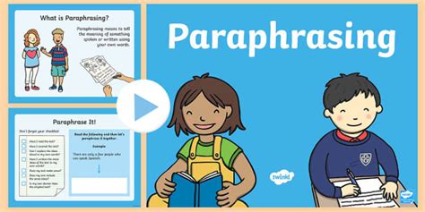 Paraphrasing PowerPoint Teacher Made Twinkl