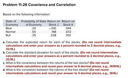 Solved Problem Covariance And Correlation Based On The Chegg