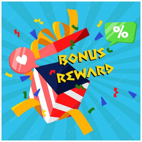 보너스 및 보상 깜짝 벡터 일러스트 레이션 프리미엄 벡터