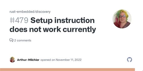 setup instruction does not work currently · issue 479 · rust embedded