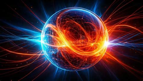 vibrant beams of light and heat radiating from a spherical force field