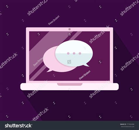 Computer Monitor Speech Bubbles Vector Illustration Stock Vector Royalty Free