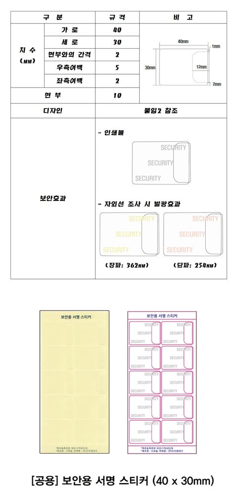 보안 인감 스티커 씰 복사방해 보안기술의 모든것