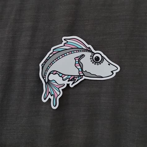 Transgender Pride Fish Vinyl Sticker